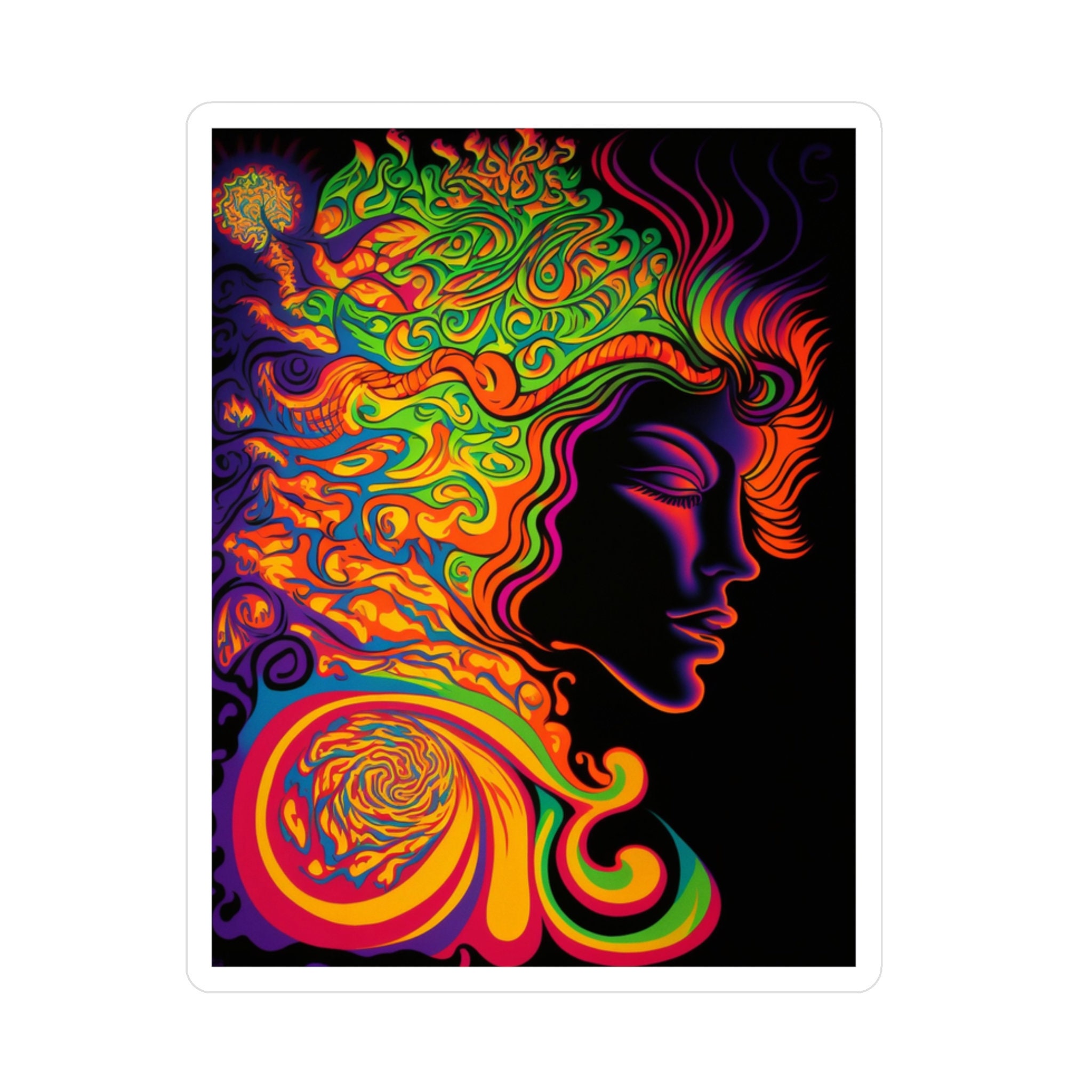 Psychedelic Woman Kiss-cut Vinyl Decals - Etsy