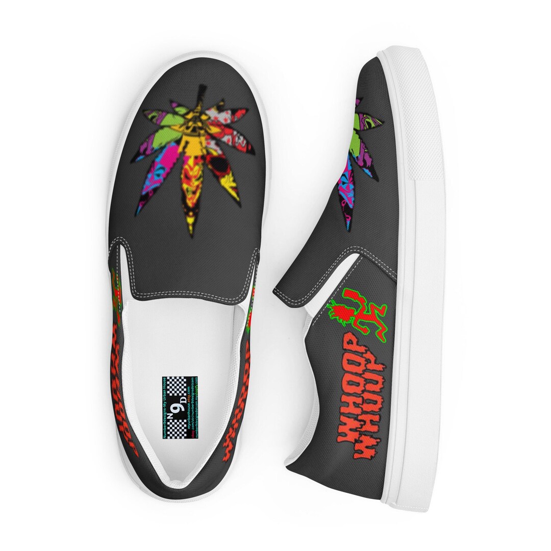 Men's Hatchet Man Marijuana Leaf Design Canvas Slip on Shoes - Etsy