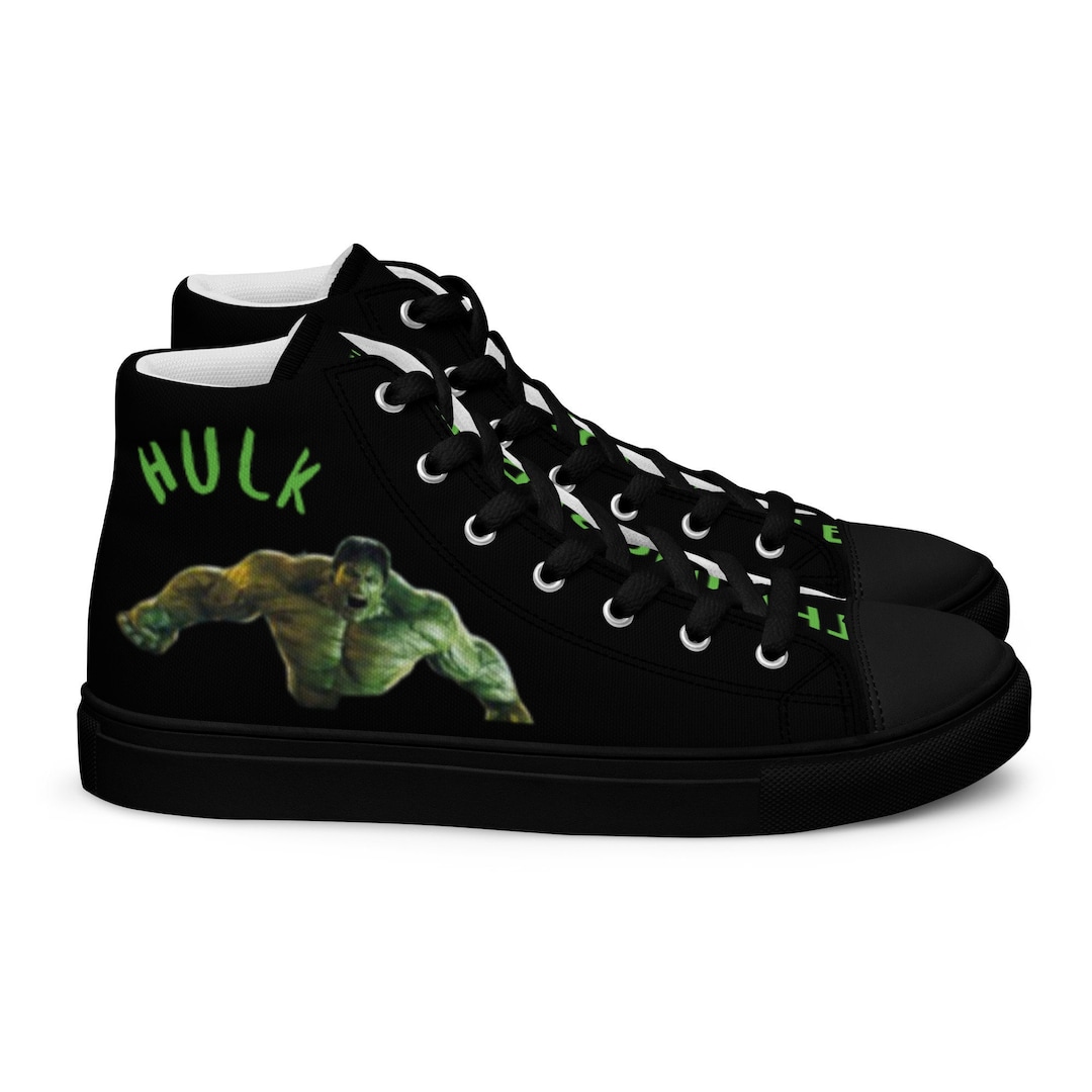 Mens the Incredible Hulk High Top Canvas Shoes Converse Style Shoes ...