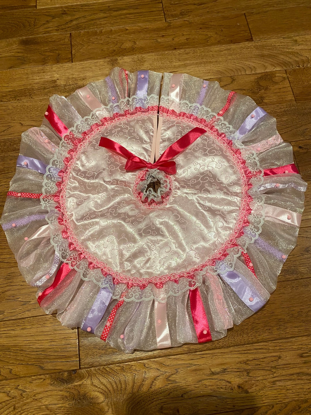 Spring Pink and Purple Frilly Tree Skirt - Etsy