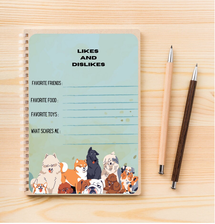My Dog's Journal Dog Printable Dog Notebook Puppy Planner Mini Journal ...