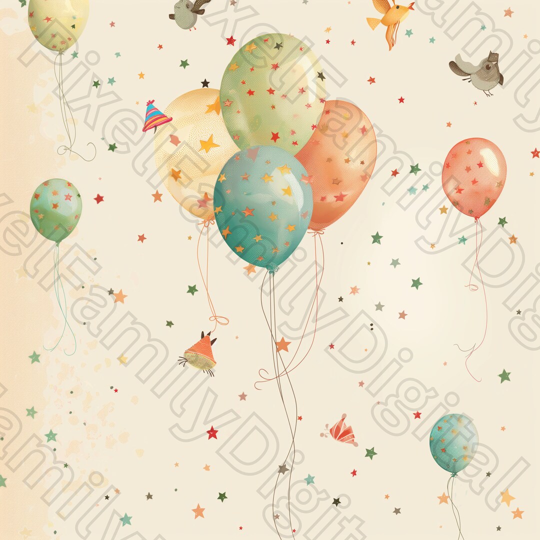 Fun Birthday Background Digital Download | Colorful Party Wallpaper ...
