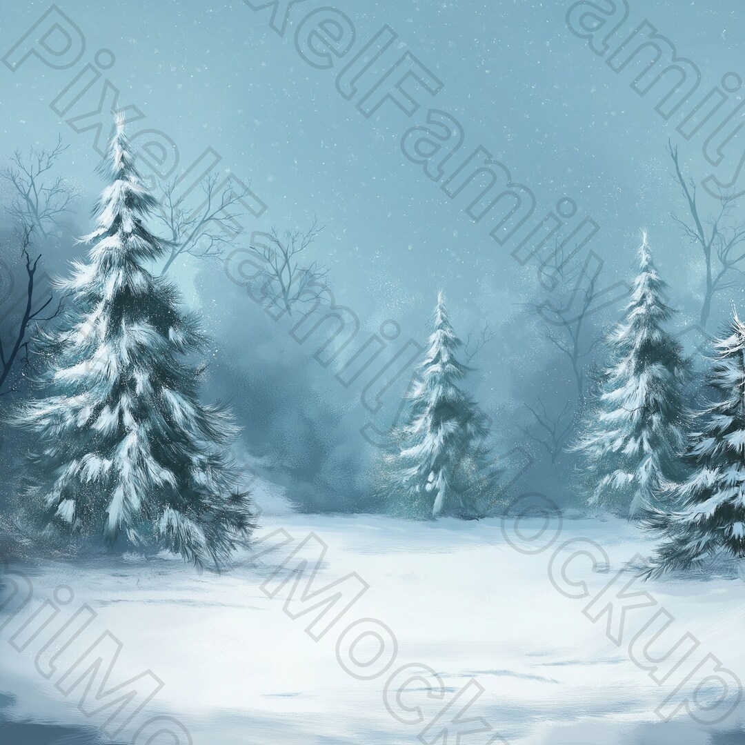 Cozy Winter Background Digital Download Snowy Landscape Wallpaper ...