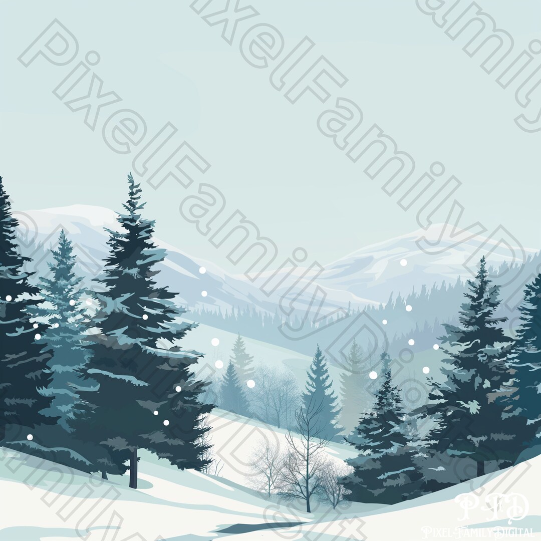 Cozy Winter Background Digital Download Snowy Landscape Wallpaper ...