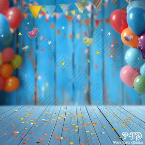 Fun Birthday Background Digital Download Colorful Party Wallpaper ...