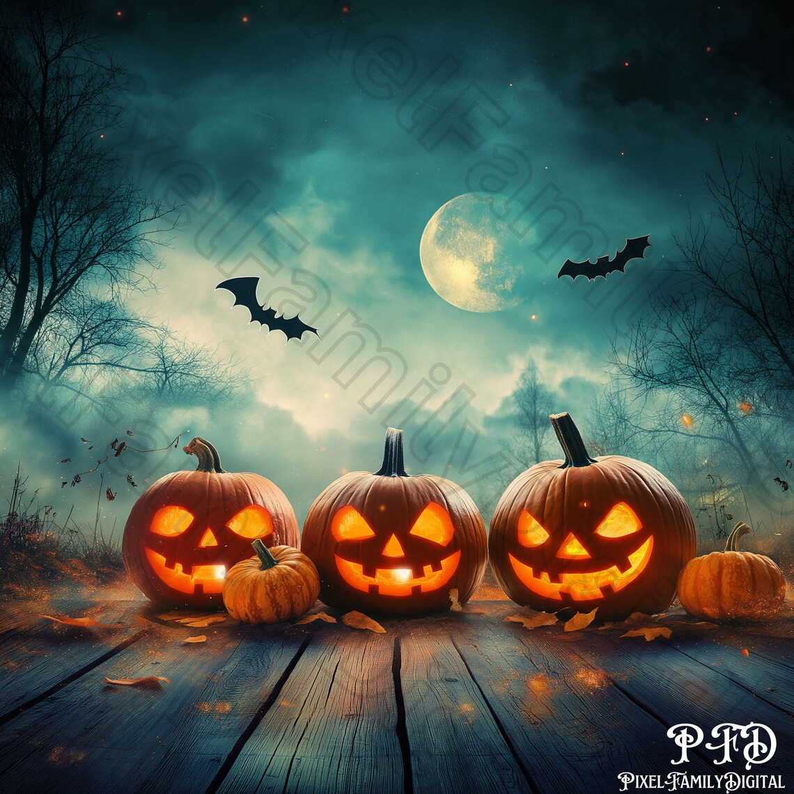 Spooky Halloween Background Digital Download Haunted House Wallpaper ...