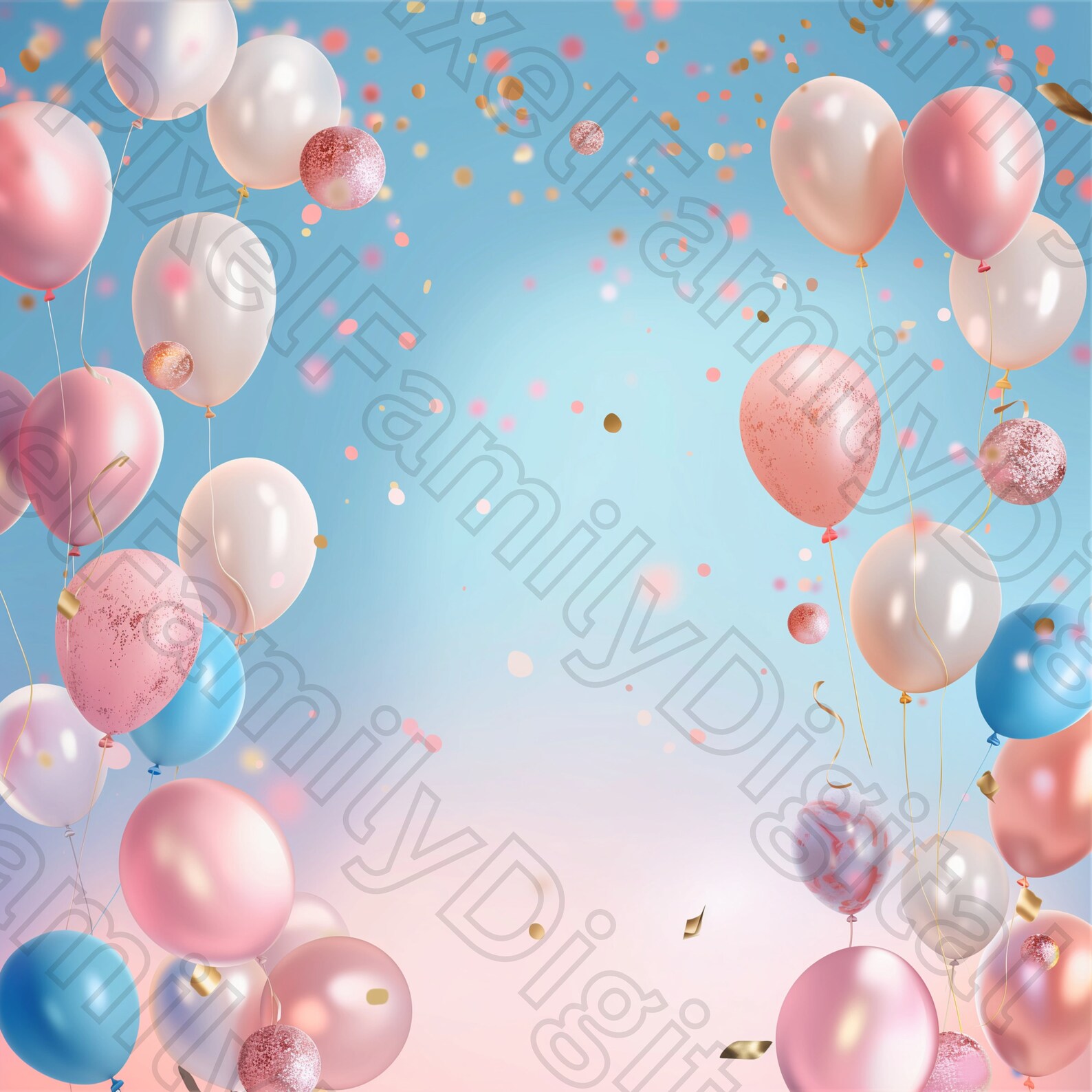 Fun Birthday Background Digital Download Colorful Party Wallpaper ...