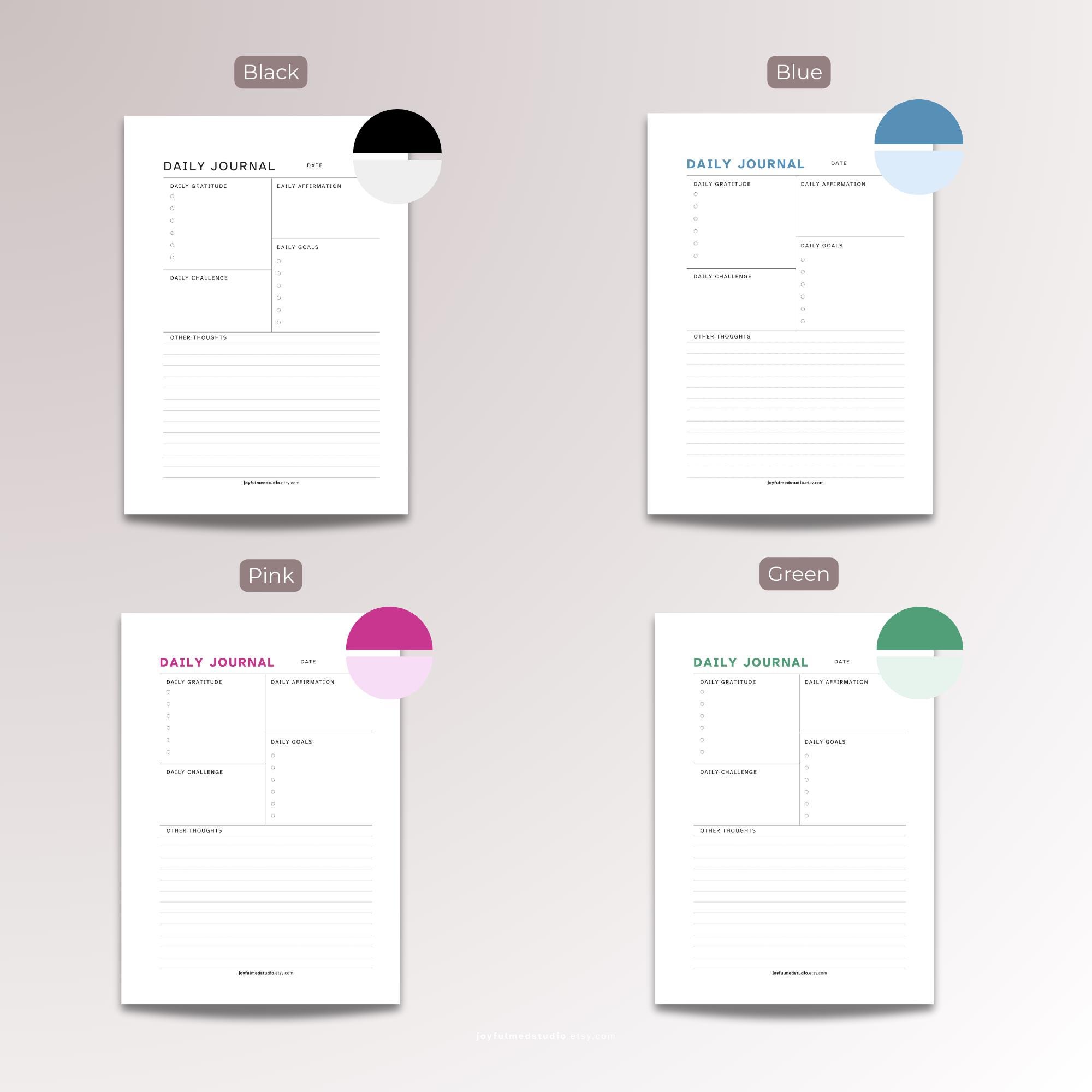 Printable Daily Journal Page, PDF Format, Daily Journaling Pages ...