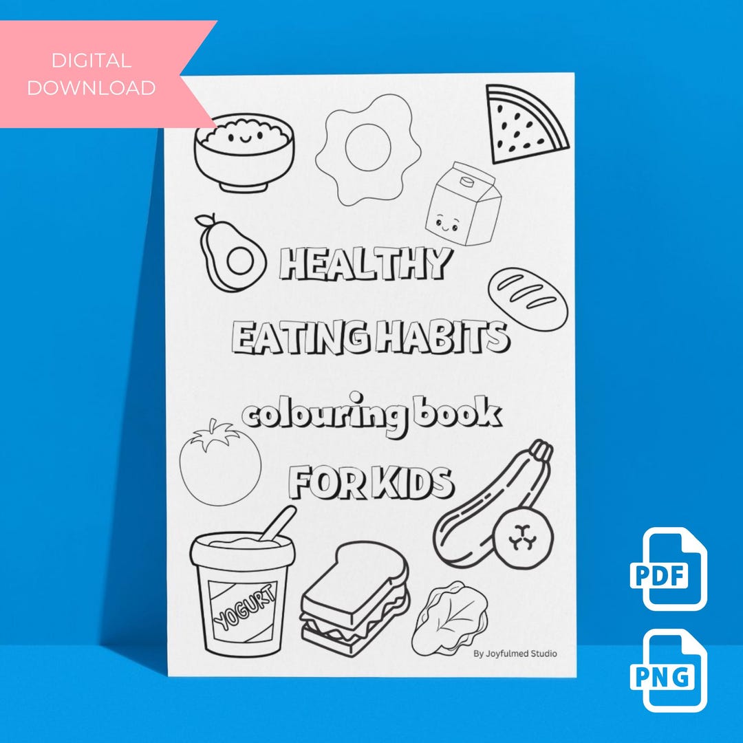 Healthy Eating Habits Colouring Book for Kids, Coloring Book, Nutrition ...