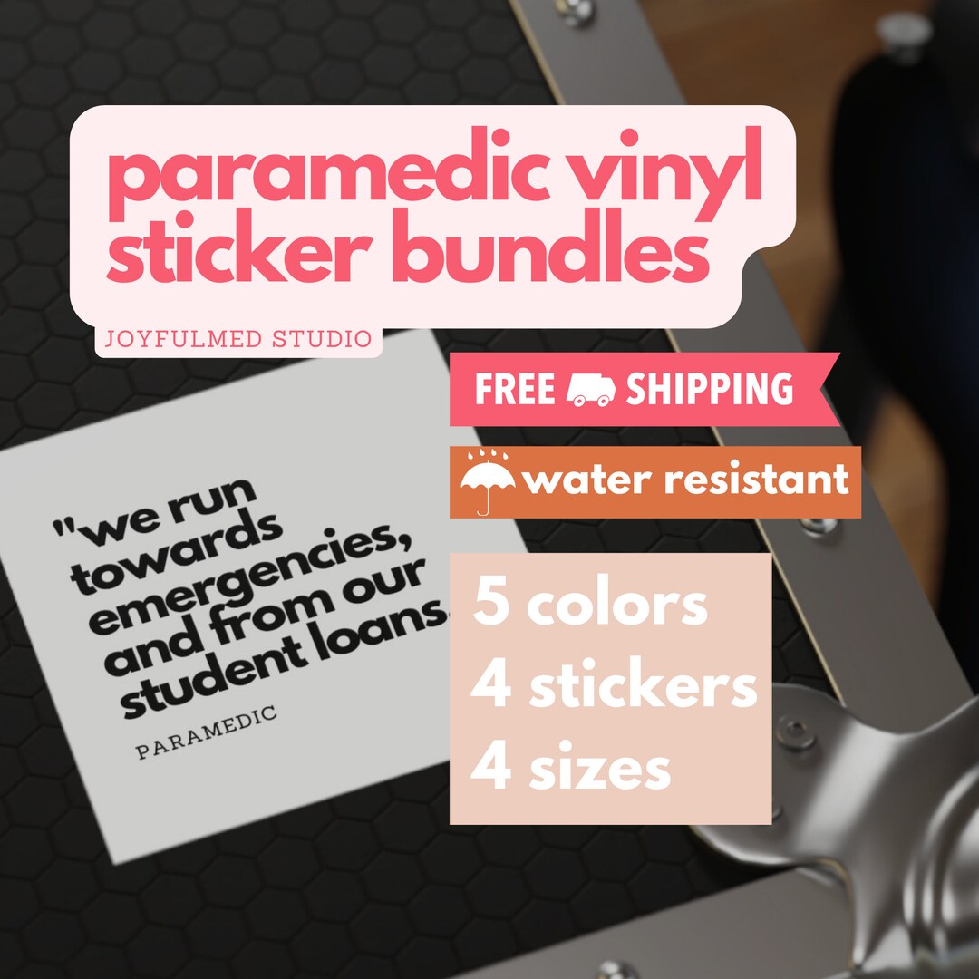Paramedic Sticker Bundle Gift Idea, Perfect for EMS, Various Colors ...