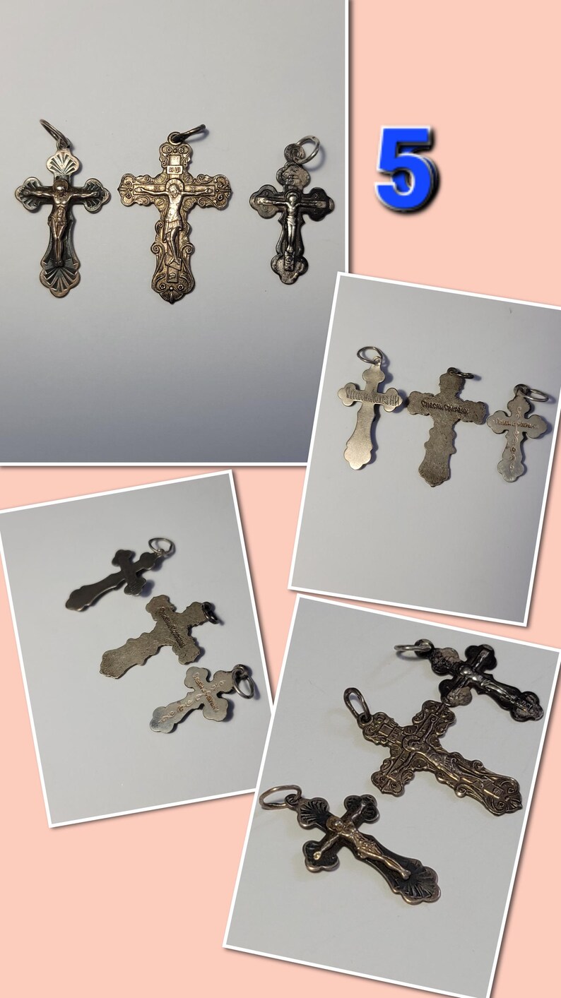 Set of Crosses, Silver Cross, Antique,orthodox Pectoral Cross Vintage ...