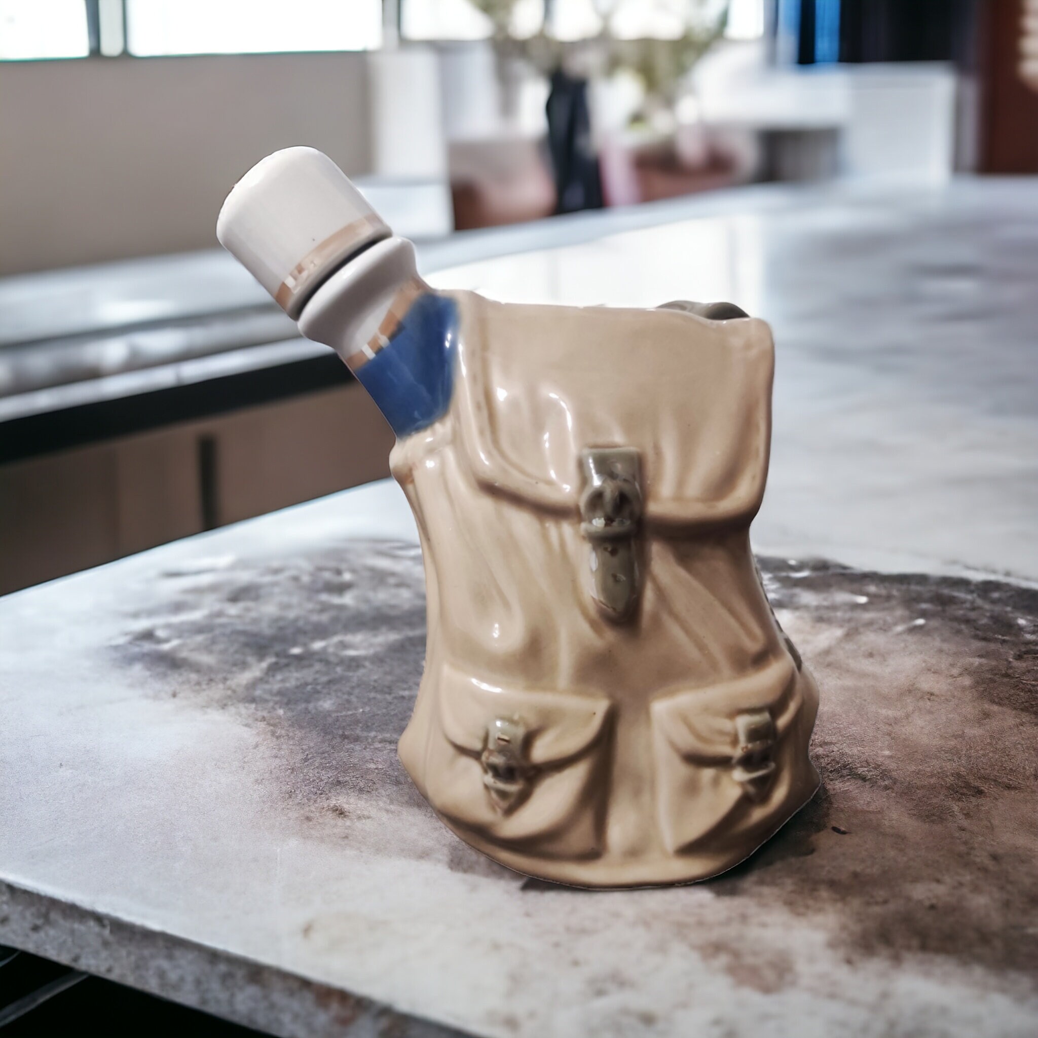 Wine Bottle, Decanter, Jug, Backpack Shape, Ceramic Vase, USSR, Home ...