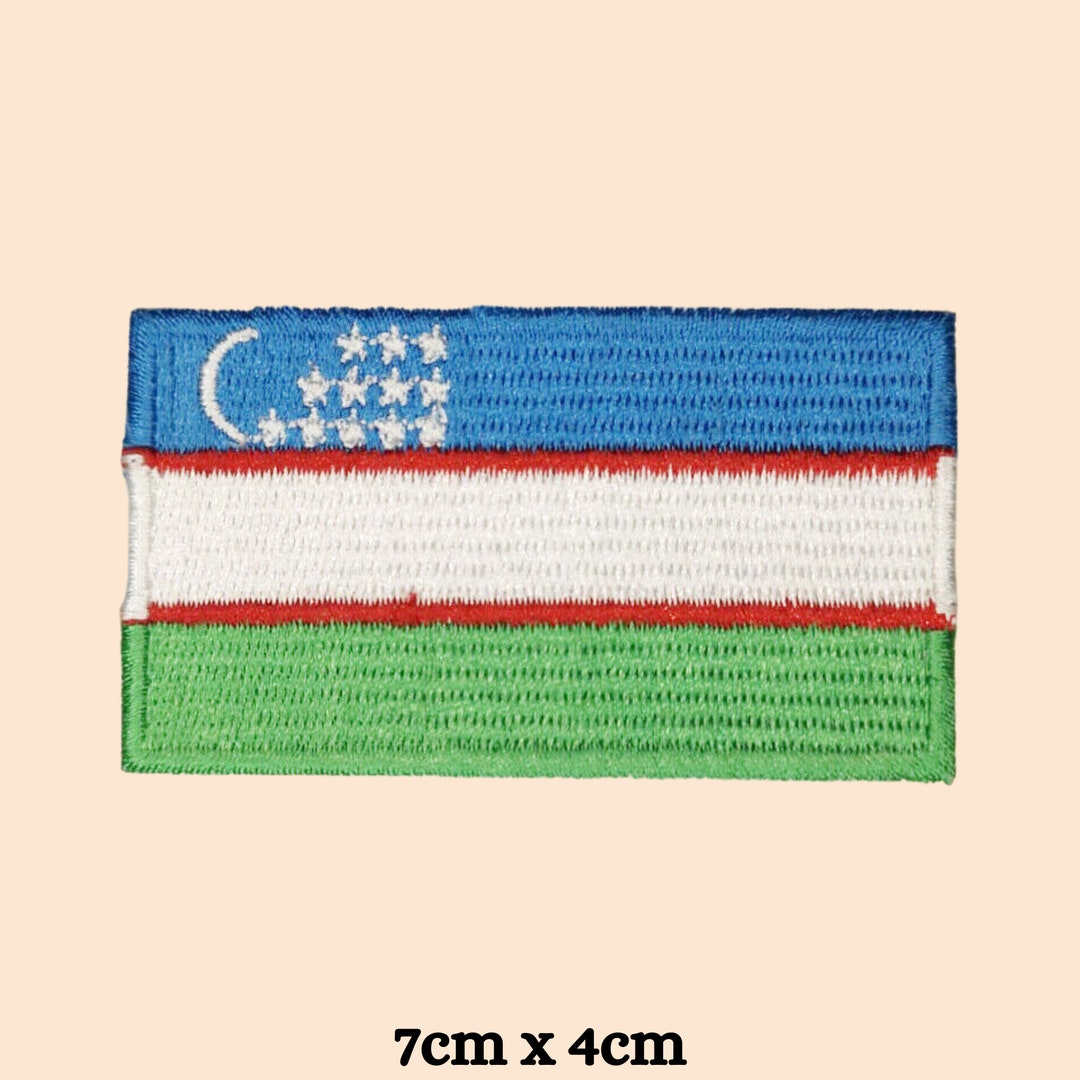 Uzbekistan Country Flag Iron on Patch Embroidered Sew on Applique - Etsy
