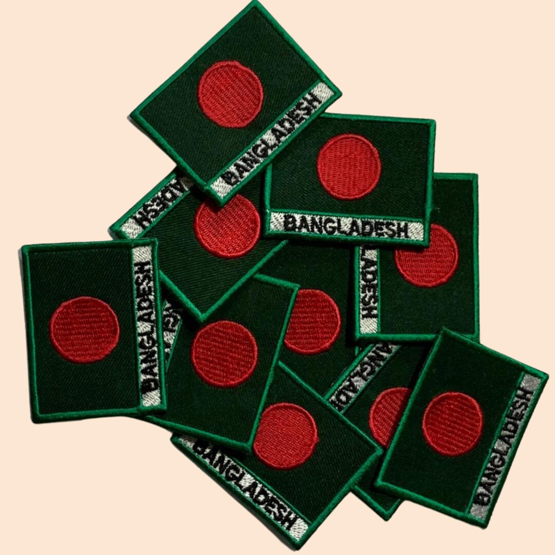 Embroidered Iron on Bangladesh Flag With Name Patch Sew on Bangladeshi Badge - Etsy