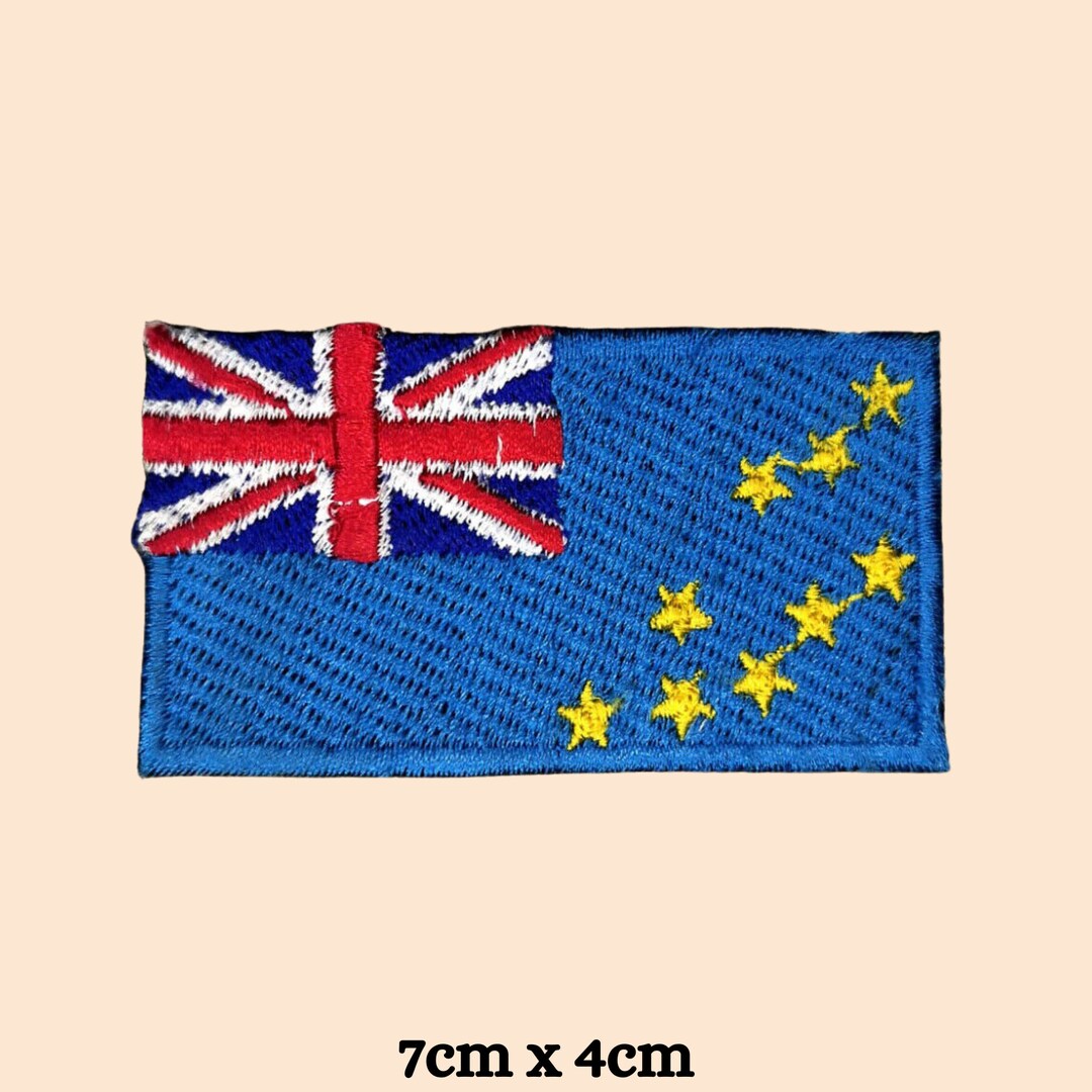Tuvalu Flag Iron on Embroidered Patch Sew on Applique National Country Flag - Etsy