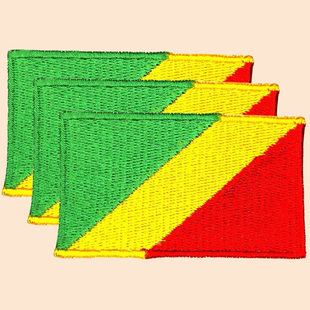 Congo International Flag Iron on Patch Embroidered Sew on Pack of 3 ...