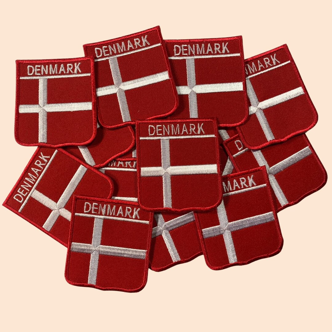 Denmark International Country Flag Embroidered Iron / Sew on Patch Bag ...