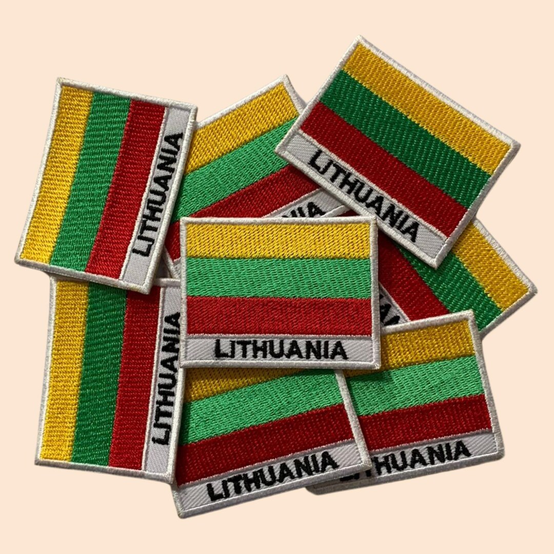 Lithuania Flag Patch Iron on Badge / Sew on Lithuanian Flag Embroidered Applique - Etsy