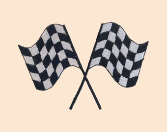 Checkered Flag Embroidered Iron / Sew on Patch Check F1 Racing Car Shirt Badge - Etsy