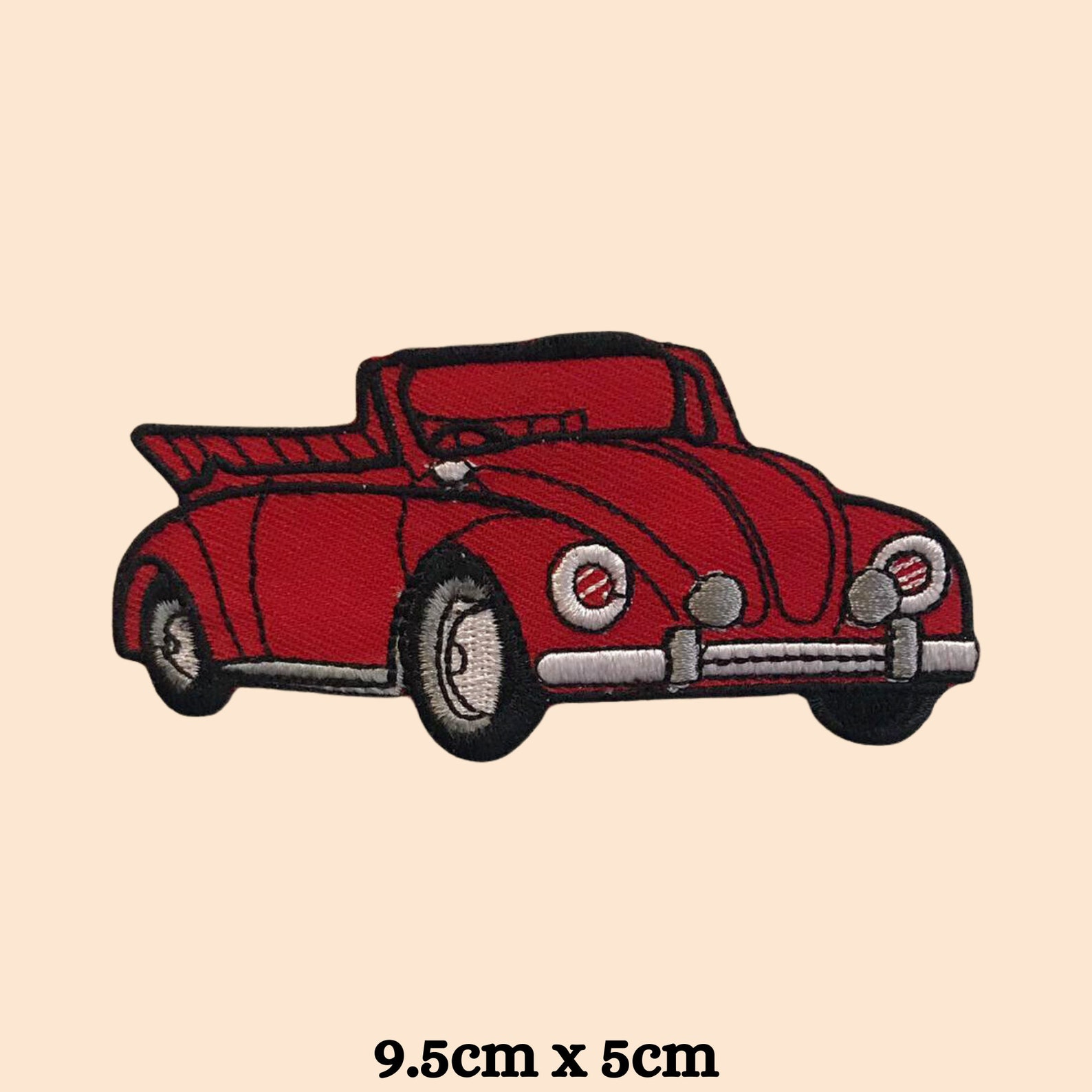 Beetle Red Car Iron on Patch Embroidered Sew on Applique Transport ...
