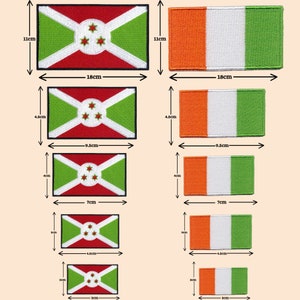 International Country Flags Different Sizes Iron on Patch Embroidered Sew on Badge Special Size ...