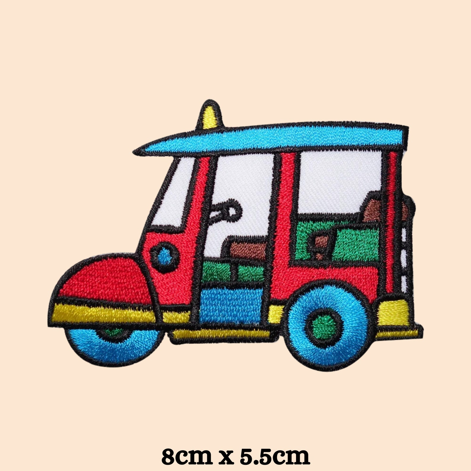 Tuk Tuk Patch Iron Sew on Clothes Bag Thailand Rickshaw Thai ...