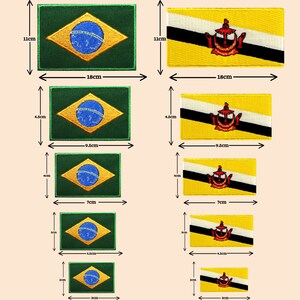 International Country Flags Different Sizes Iron on Patch Embroidered ...