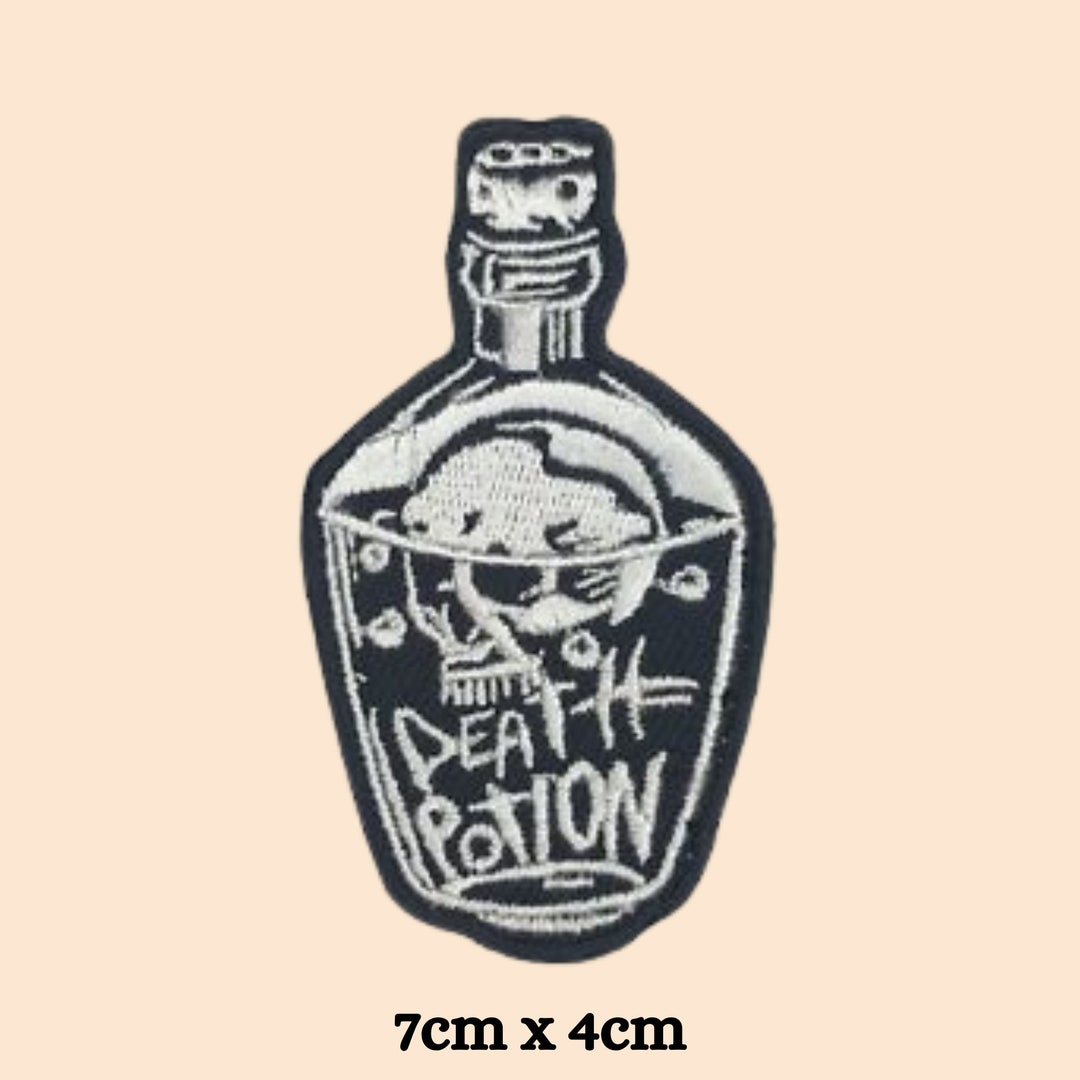 Gothic Death Potion Bottle Embroidered Iron on Patch - Etsy