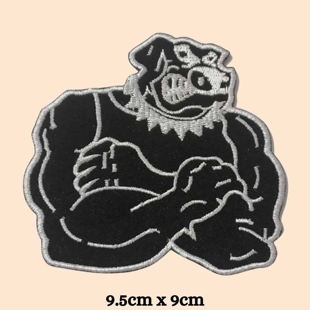 Muscular Strong Bicep Bodybuilder Strong Bull Iron on Patch Embroidered ...