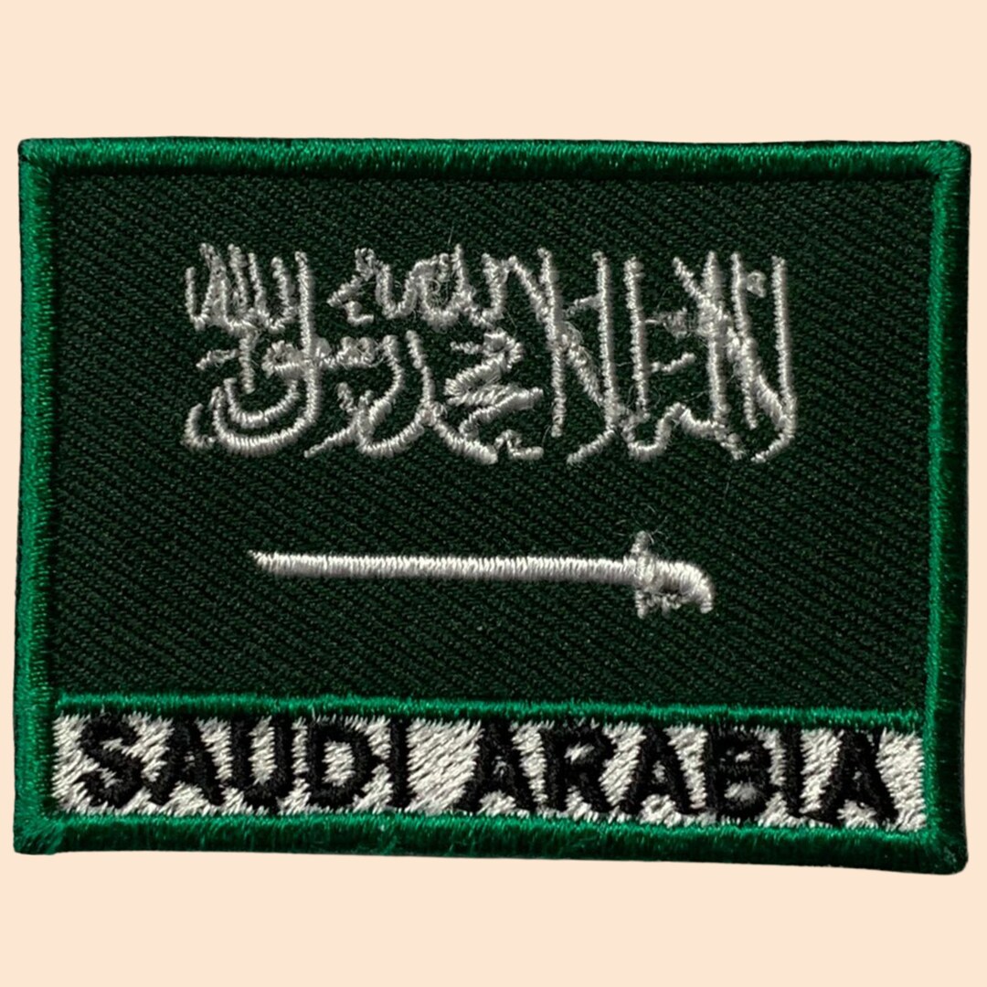 Saudi Arabia Flag With Name Patch Iron Sew on Arabic Embroidered Badge ...