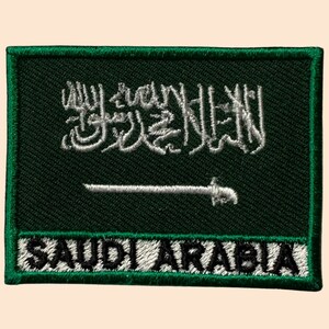 Saudi Arabia Flag With Name Patch Iron Sew on Arabic Embroidered Badge ...
