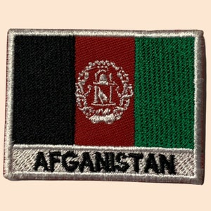 Afghanistan National Country Flag With Name Iron on Patch Embroidered ...