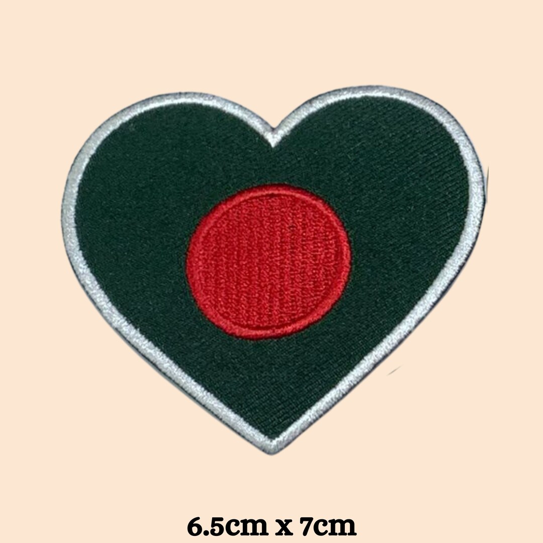 Embroidered Iron on Bangladesh Heart Flag Patch Sew on Bangladeshi Badge - Etsy