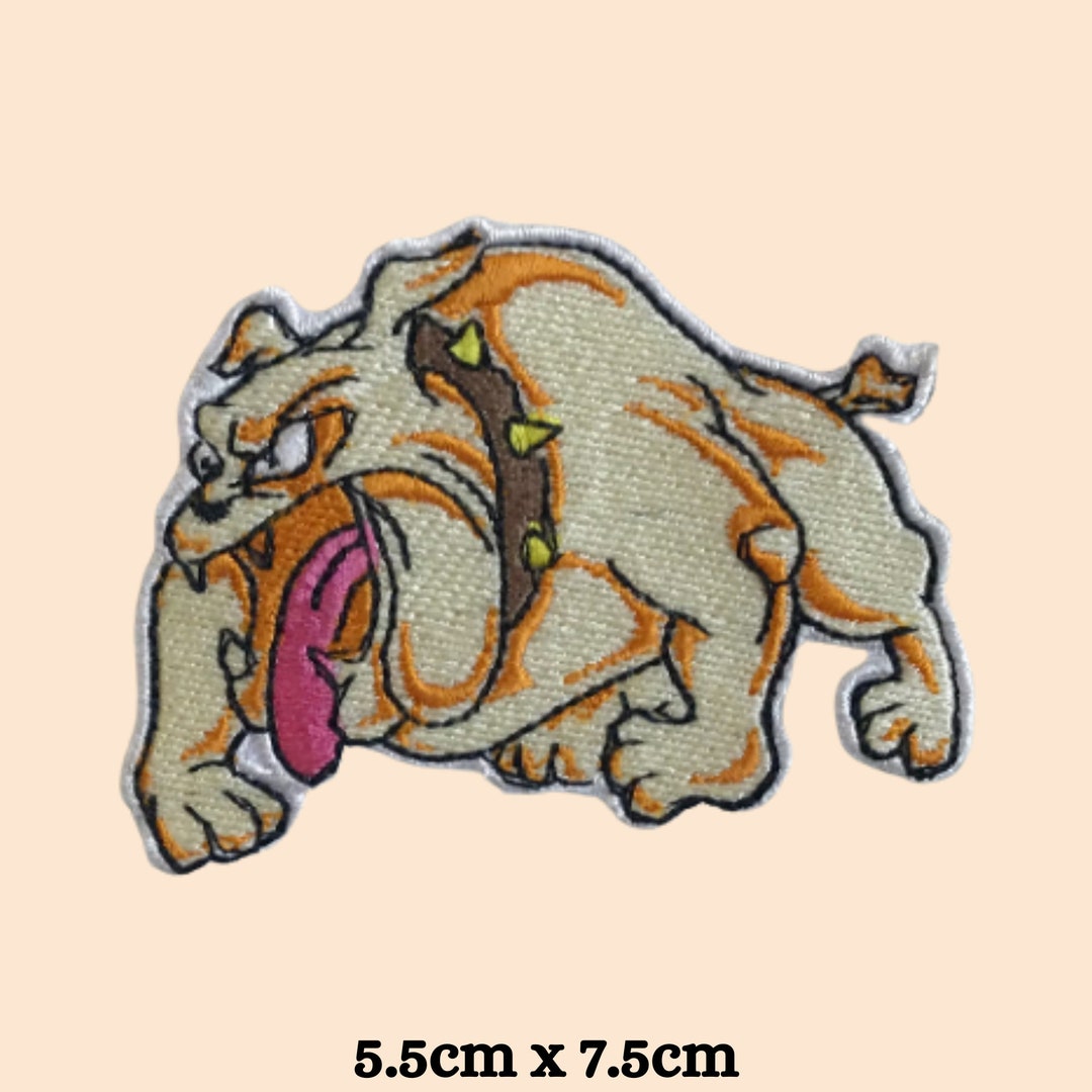 British Pitbull Dog Iron on Patch Embroidered Sew on Applique Bag ...