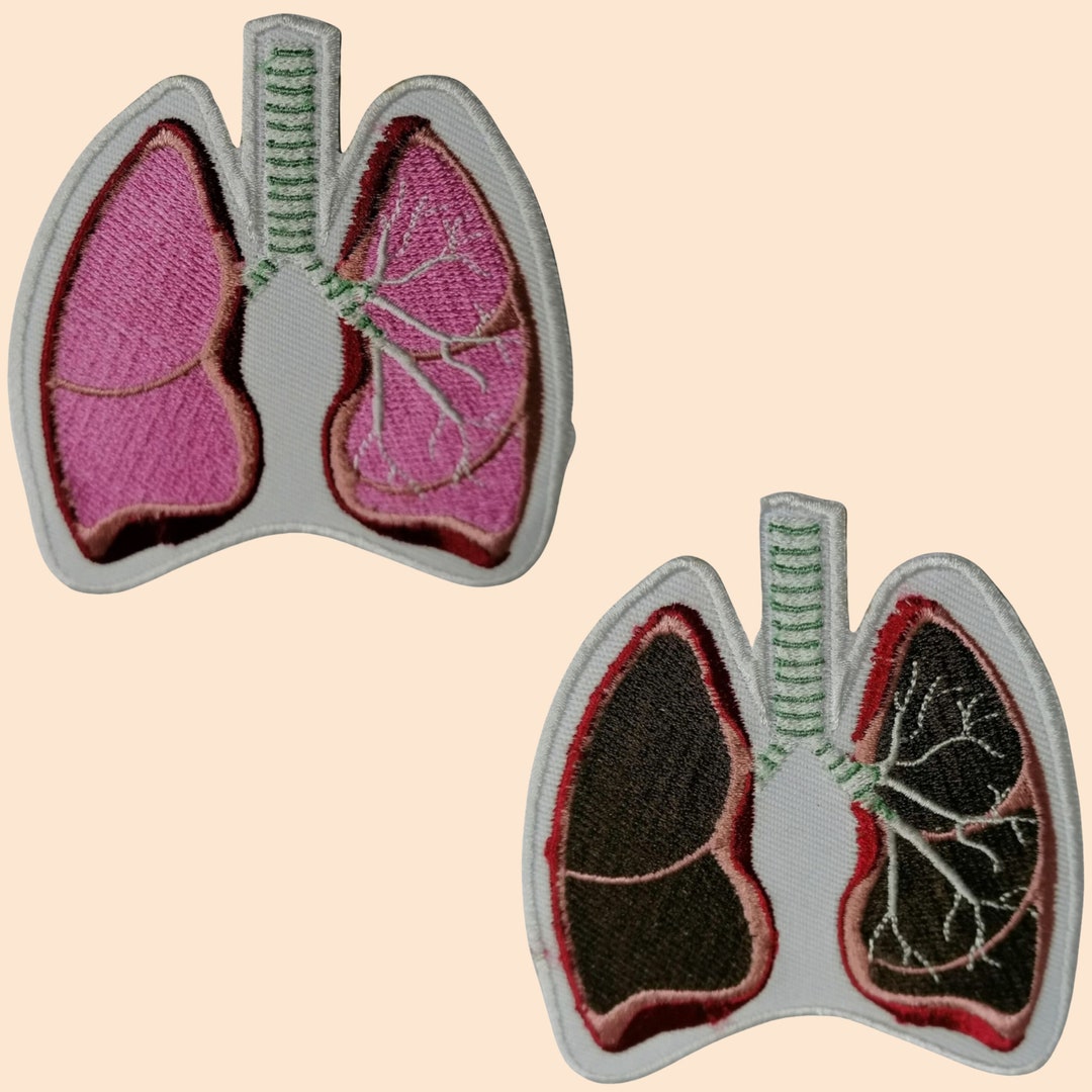 Human Unisex Lungs Iron on Patch Embroidered Sew on Applique Badges ...