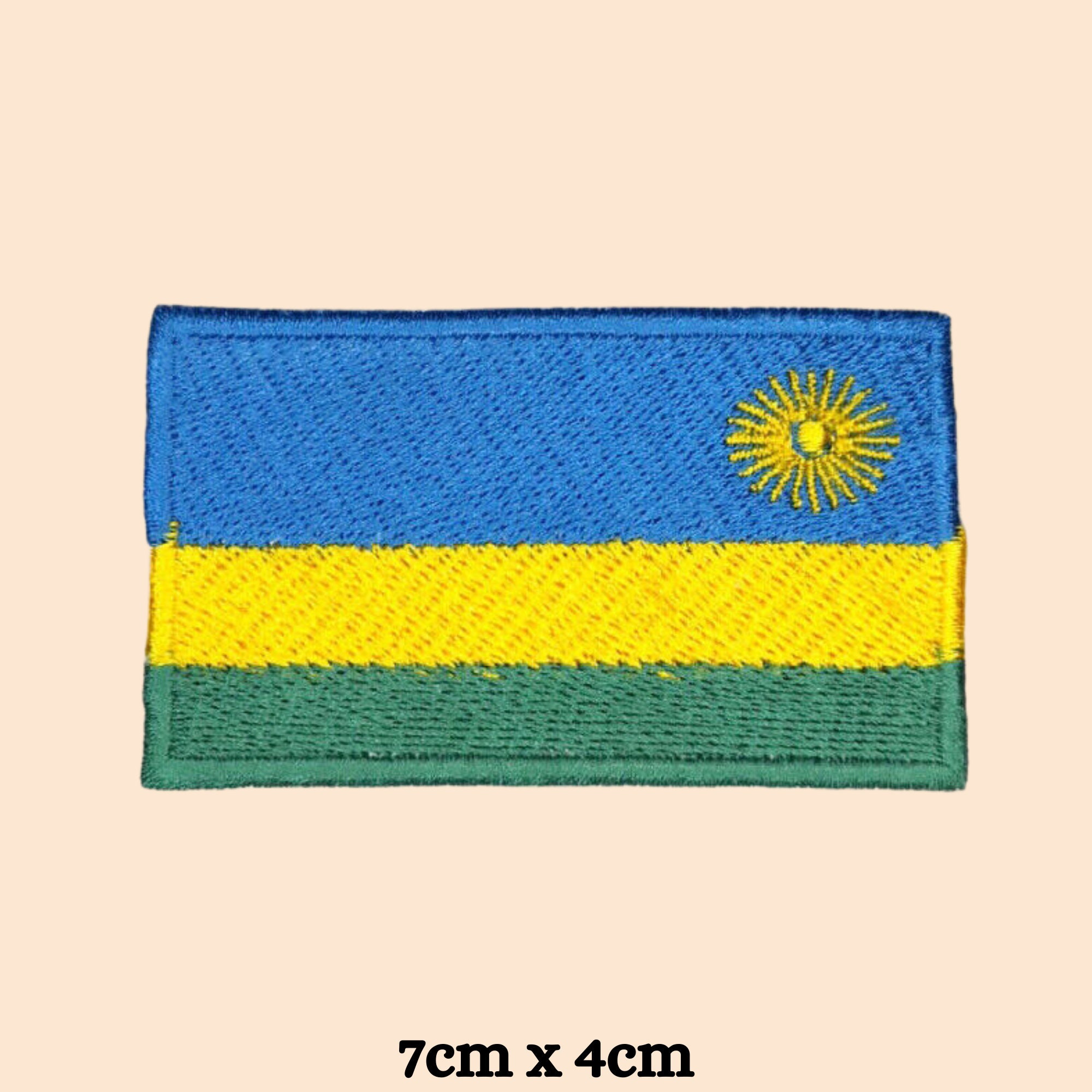 Rwanda International Flag Iron on Patch Embroidered Sew on Pack of 3 Badge National Country Flag ...