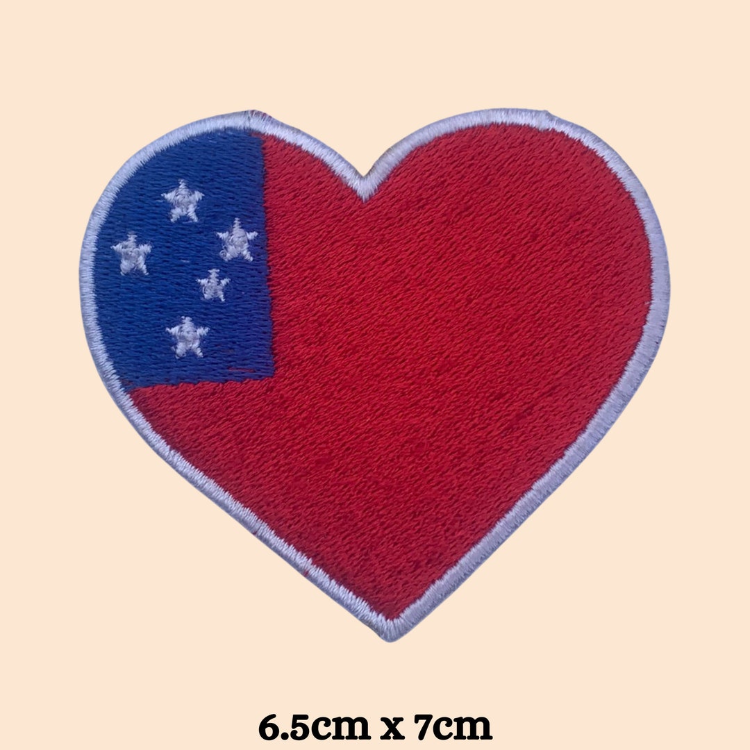 Samoa National Heart Flag Iron on Patch Embroidered Sew on - Etsy