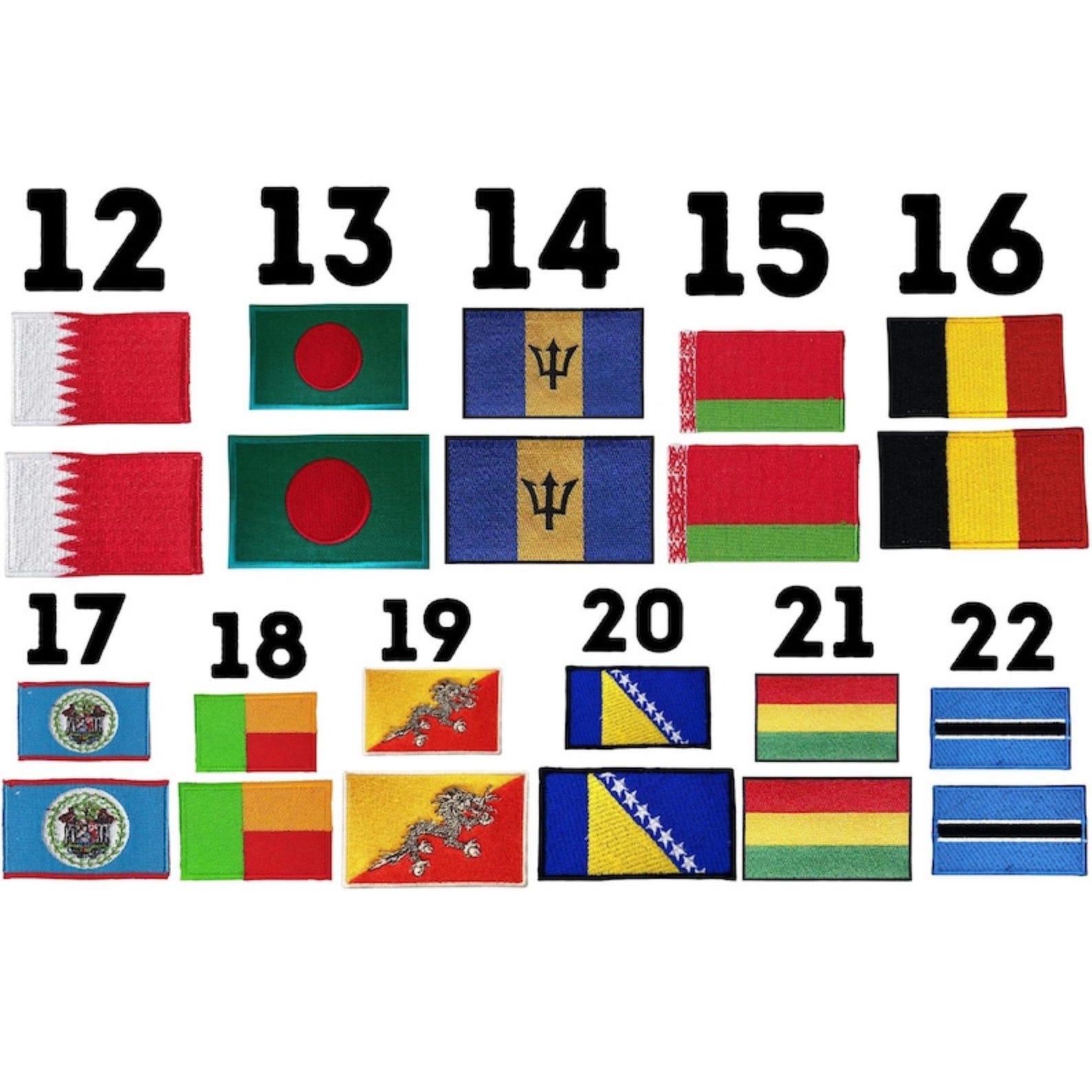 National Flag Iron on Patch Sew on Applique Embroidered Badge Two Sizes ...