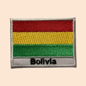 Bolivia International Country Flag With Name Iron on Patch Embroidered Sew on Applique Badge - Etsy