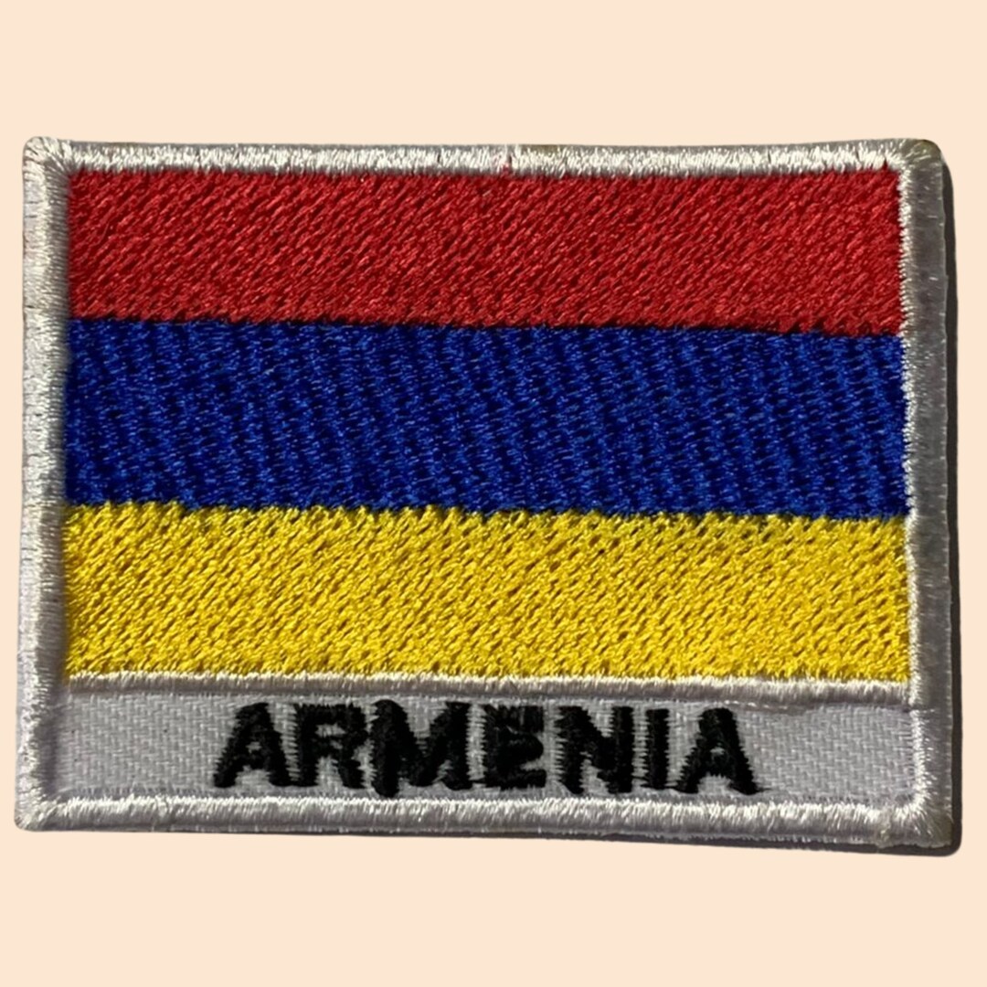 Armenia Flag With Name Patch Iron Sew on Jacket Bag Armenian Embroidered Embroidery Country ...
