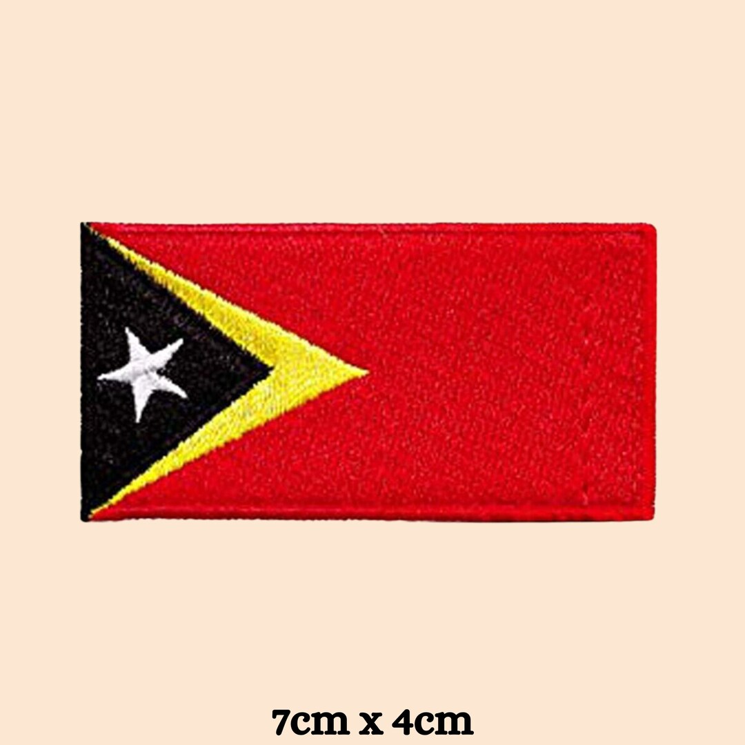Timor Leste Flag Iron on Patch Embroidered Sew on Applique National ...