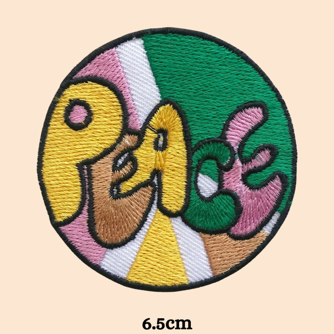 Peace Colorful Iron on Patch Embroidered Sew on Applique Clothing Bag ...