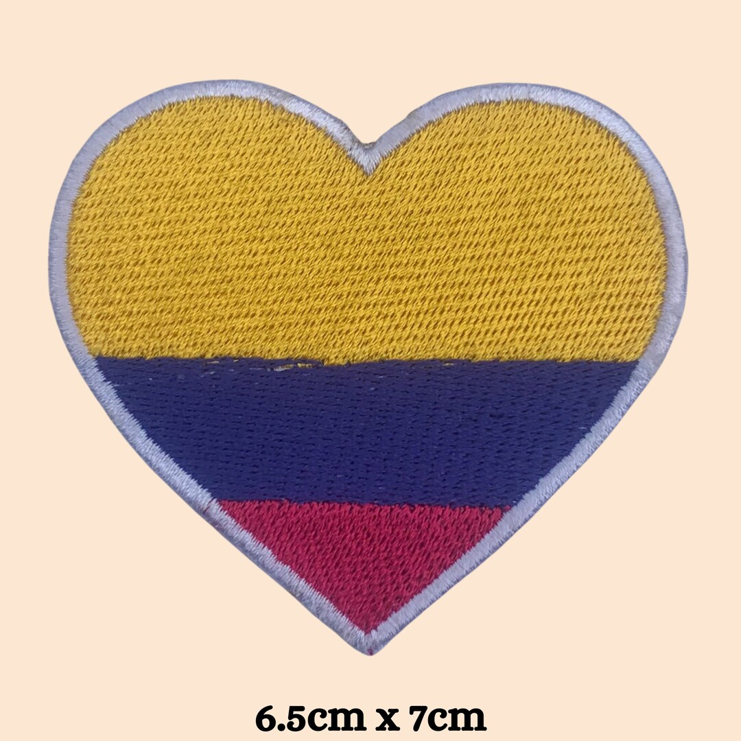 Colombia Heart Flag Iron on Patch Sew on Shirt Clothes South America ...