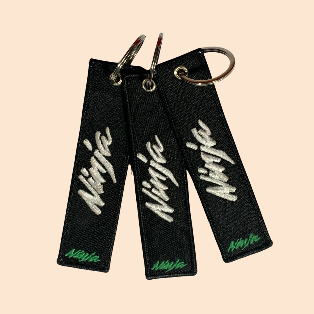 Ninja Embroidered Key Chain Biker Racing - Etsy
