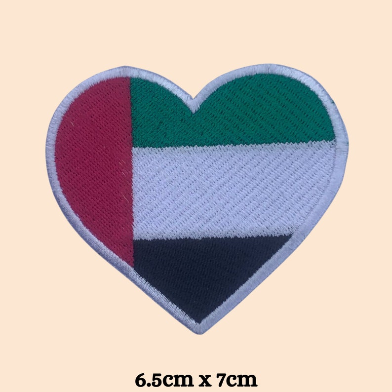 United Arab Emirates National Heart Flag Iron on Patch - Etsy