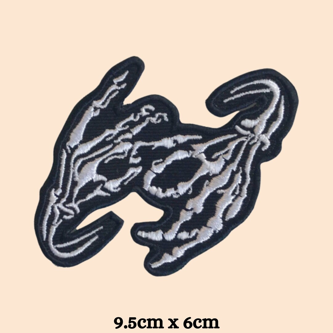 Skeleton Hand Fingers Iron on Patch Embroidered Sew on Applique - Etsy