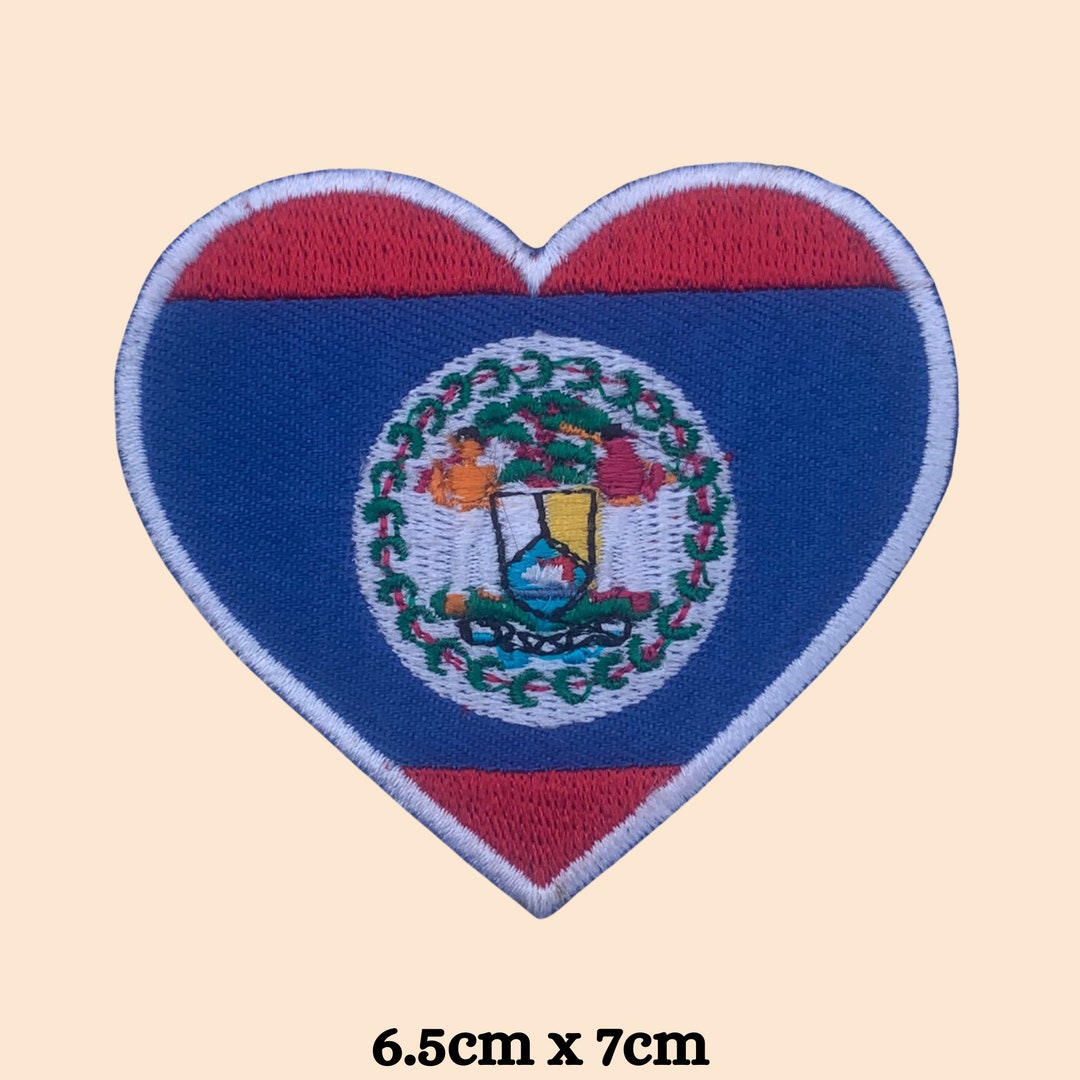 Belize Country Heart Flag Embroidered Iron on Patch Sew on Applique - Etsy