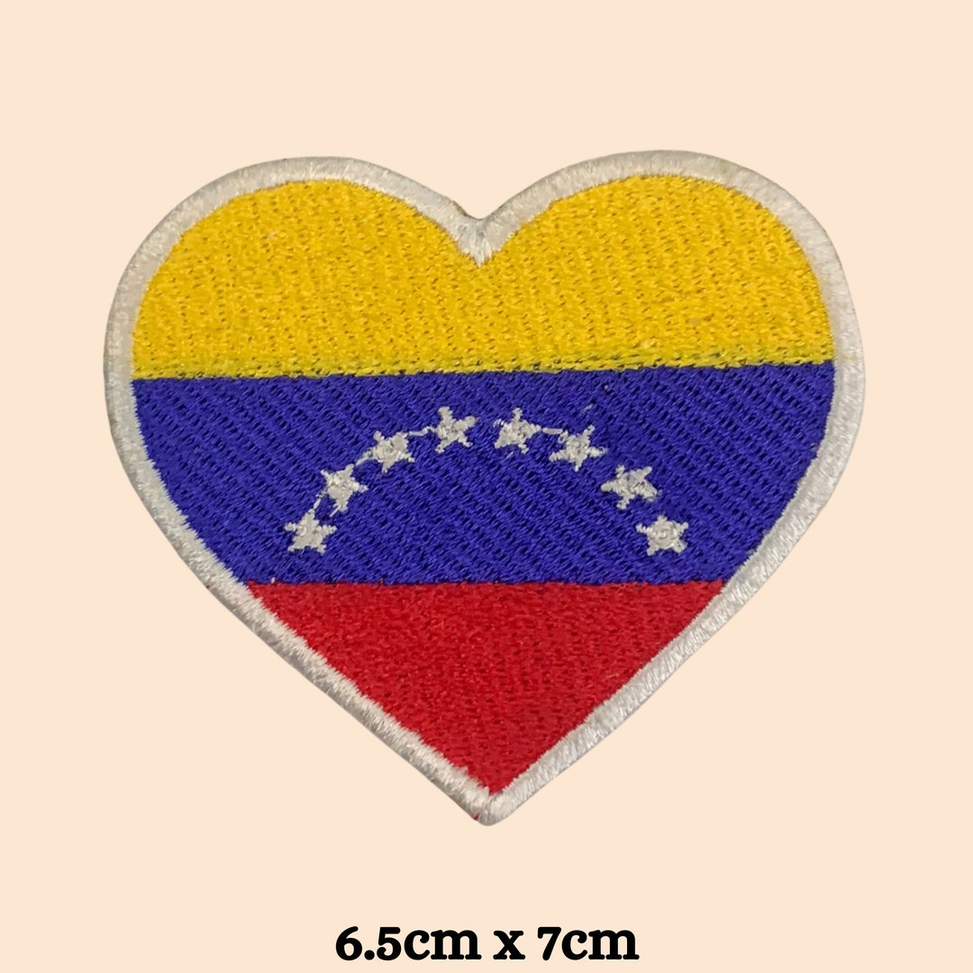 Venezuela Heart Flag Patch Iron Sew on Clothes Embroidered Badge ...