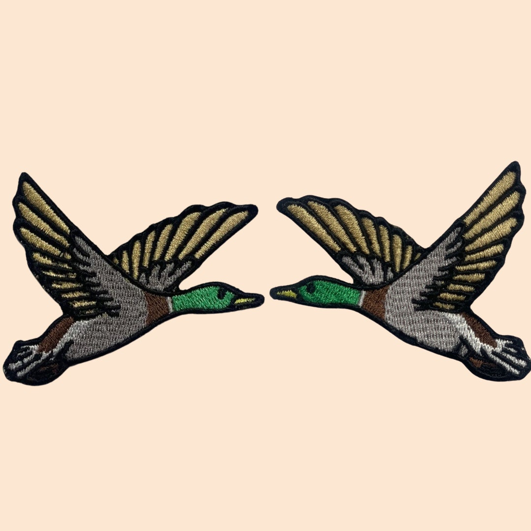 Flying Ducks Birds Pair Iron on Patch Embroidered Sew on Applique ...