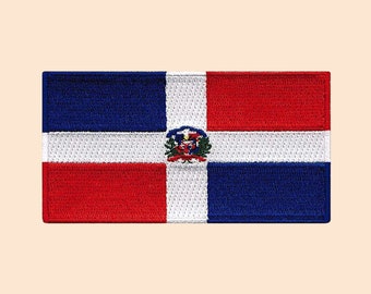 DOMINICAN REPUBLIC FLAG Patch Iron-on Embroidered Applique Top Quality ...